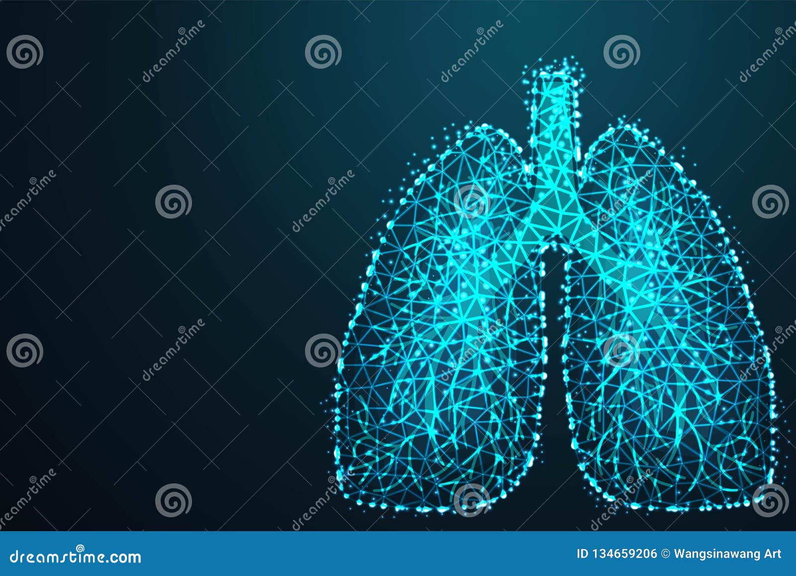 Abstract Image of a Human Lungs in the Form of a Starry Sky or Space ...
