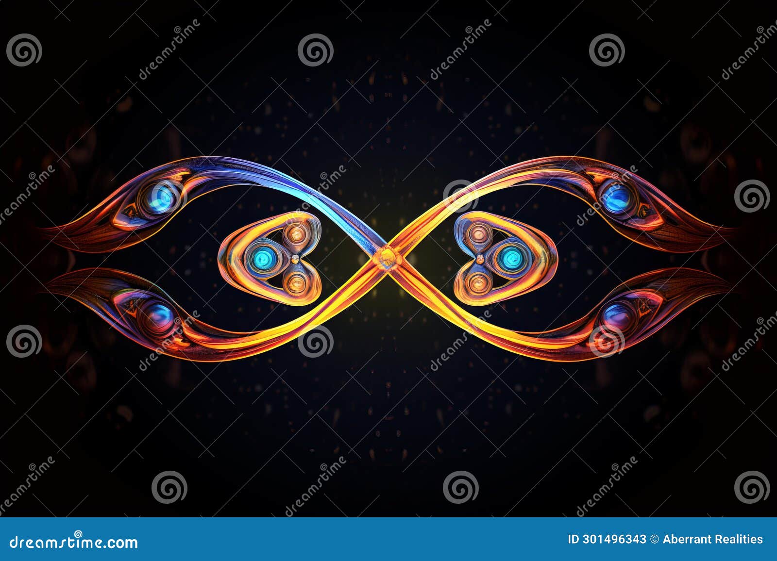 An Abstract Image of an Infinity Symbol on a Black Background Stock ...