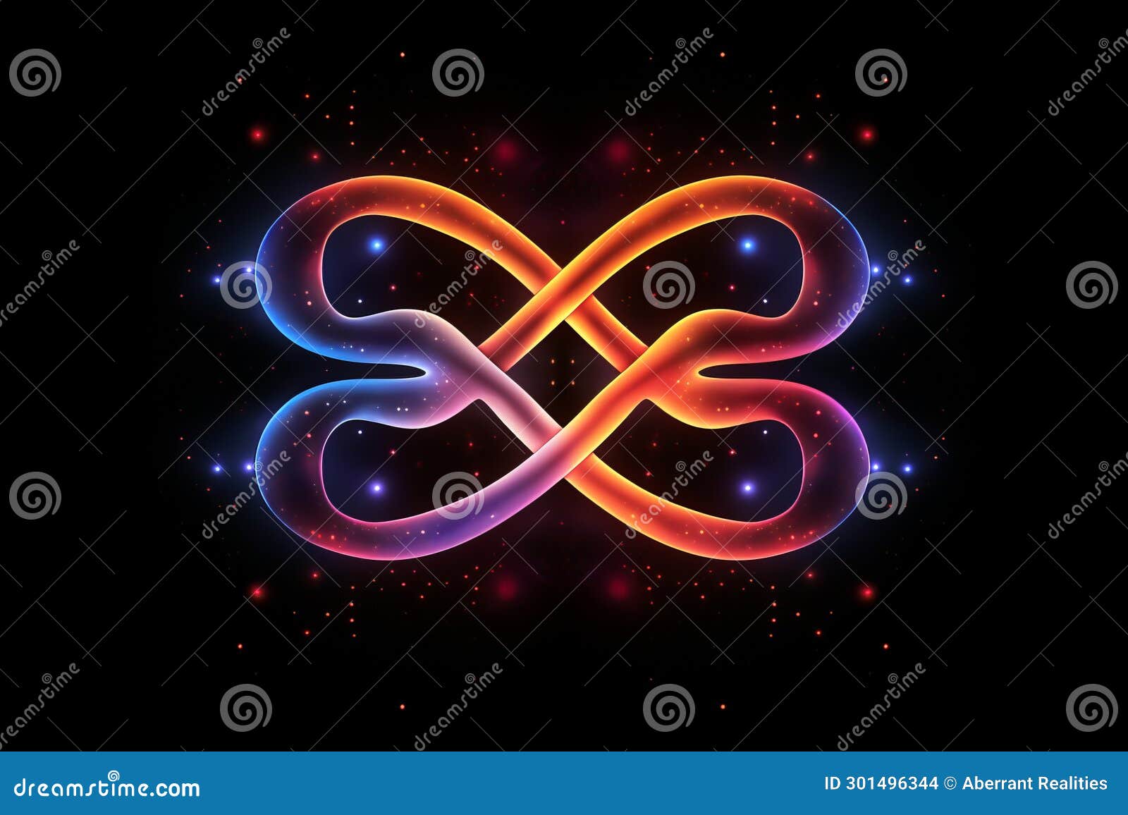 An Abstract Image of an Infinity Symbol on a Black Background Stock ...