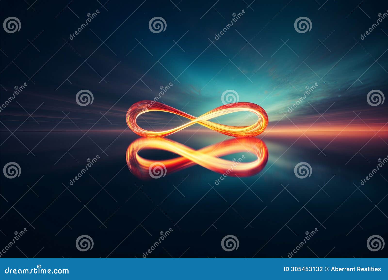 An Abstract Image of an Infinity Symbol on a Dark Background Stock ...