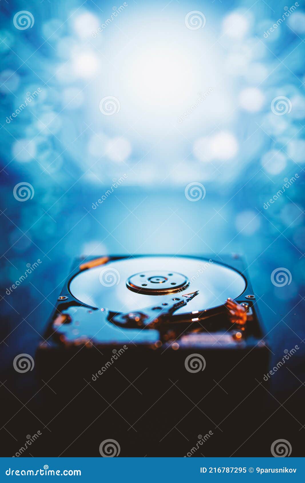 The Abstract Image of Inside of Hard Disk Drive. the Concept of Data ...