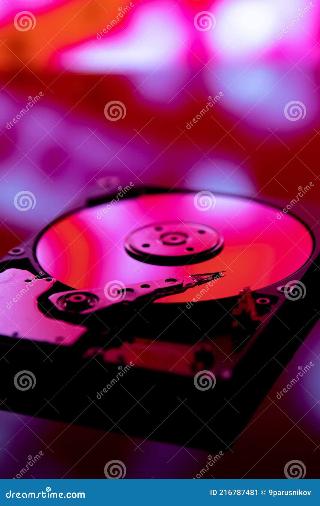 The Abstract Image of Inside of Hard Disk Drive. the Concept of Data ...