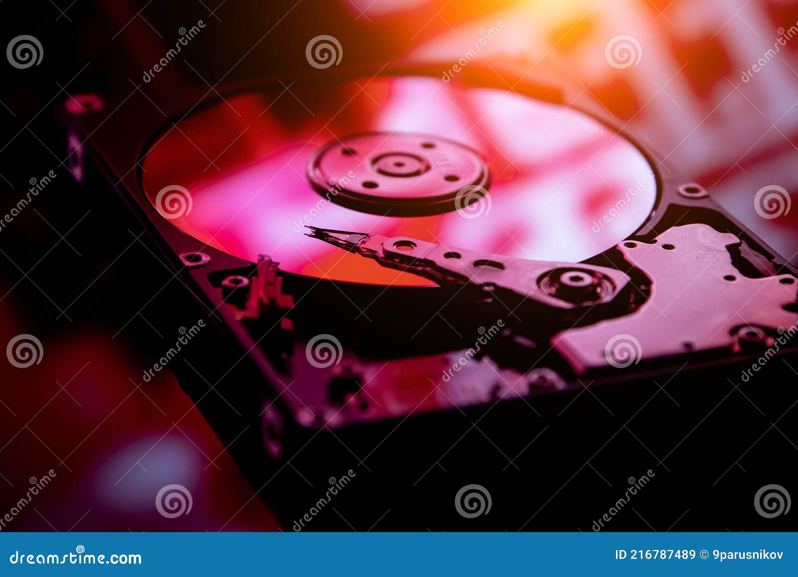 The Abstract Image of Inside of Hard Disk Drive. the Concept of Data ...