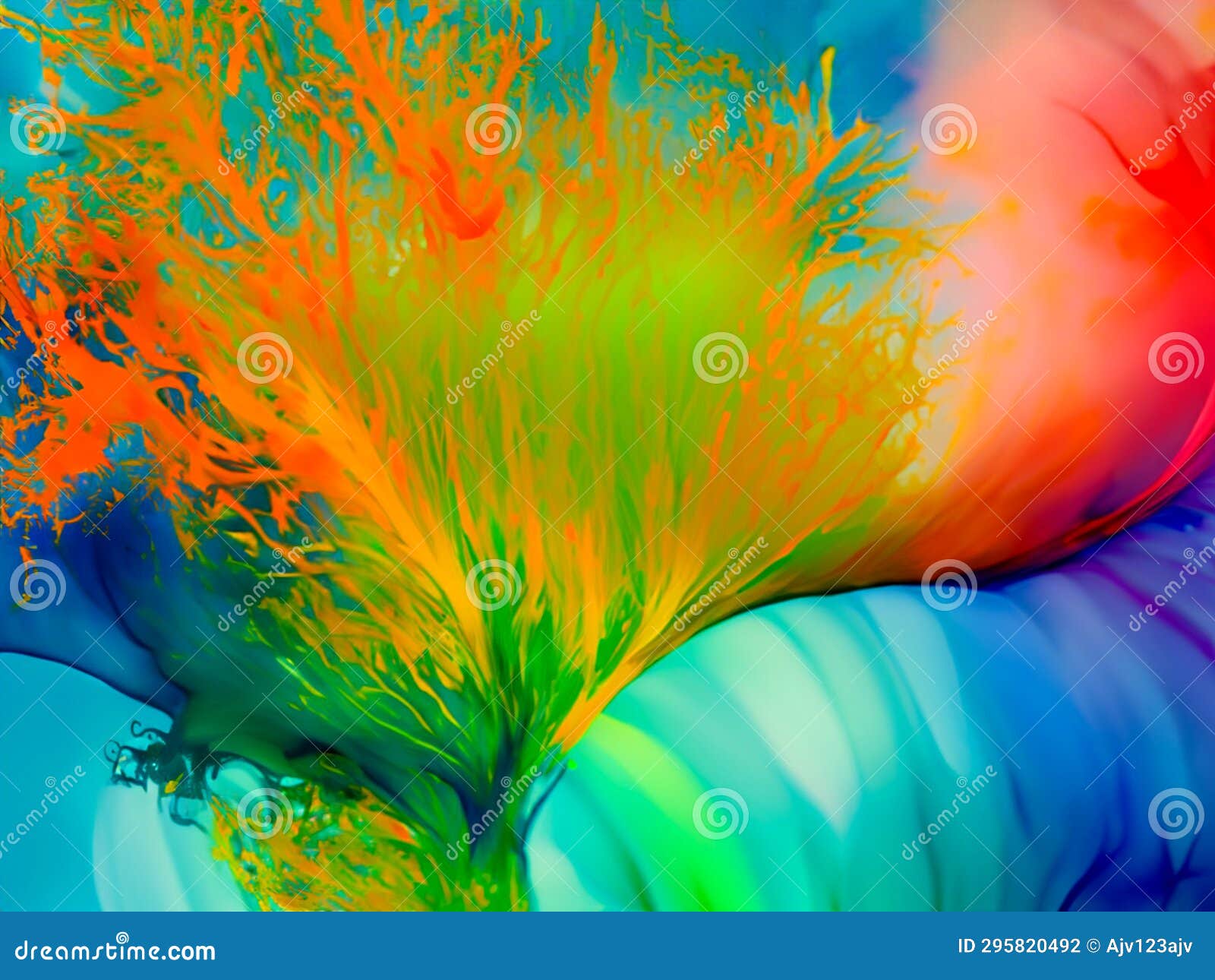 An Abstract Image Inspired by Underwater Coral Reef Flowers Stock ...