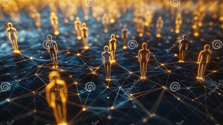 Abstract Image Interconnected Human Figures Representing Pro Networking ...