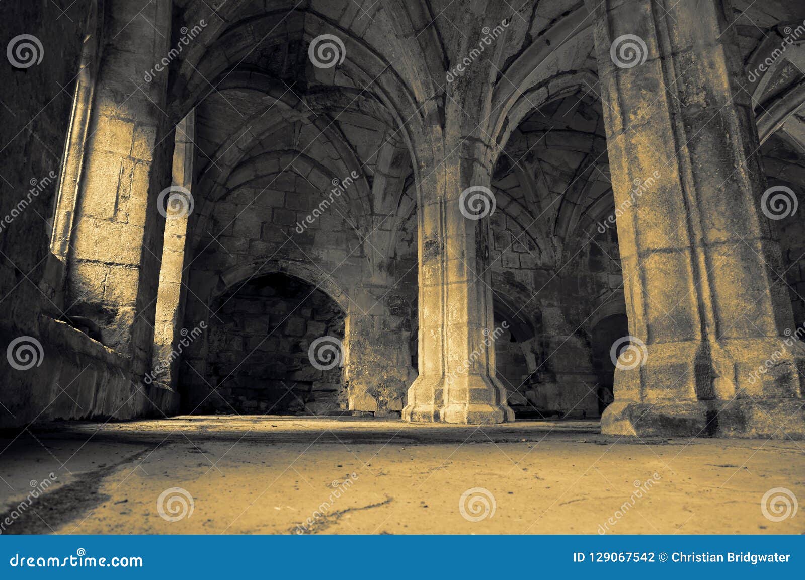 Abstract Image of the Interior of a Medieval Abbey Stock Photo - Image ...