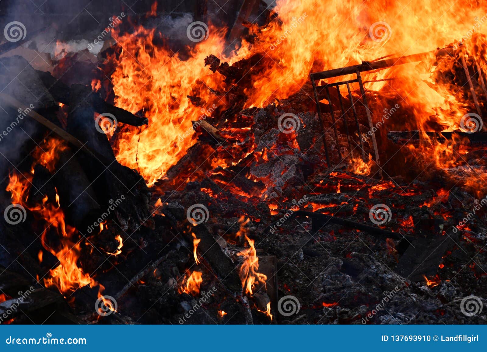 Large Uncontrolled Wood Fire Stock Photo - Image of energy, danger ...