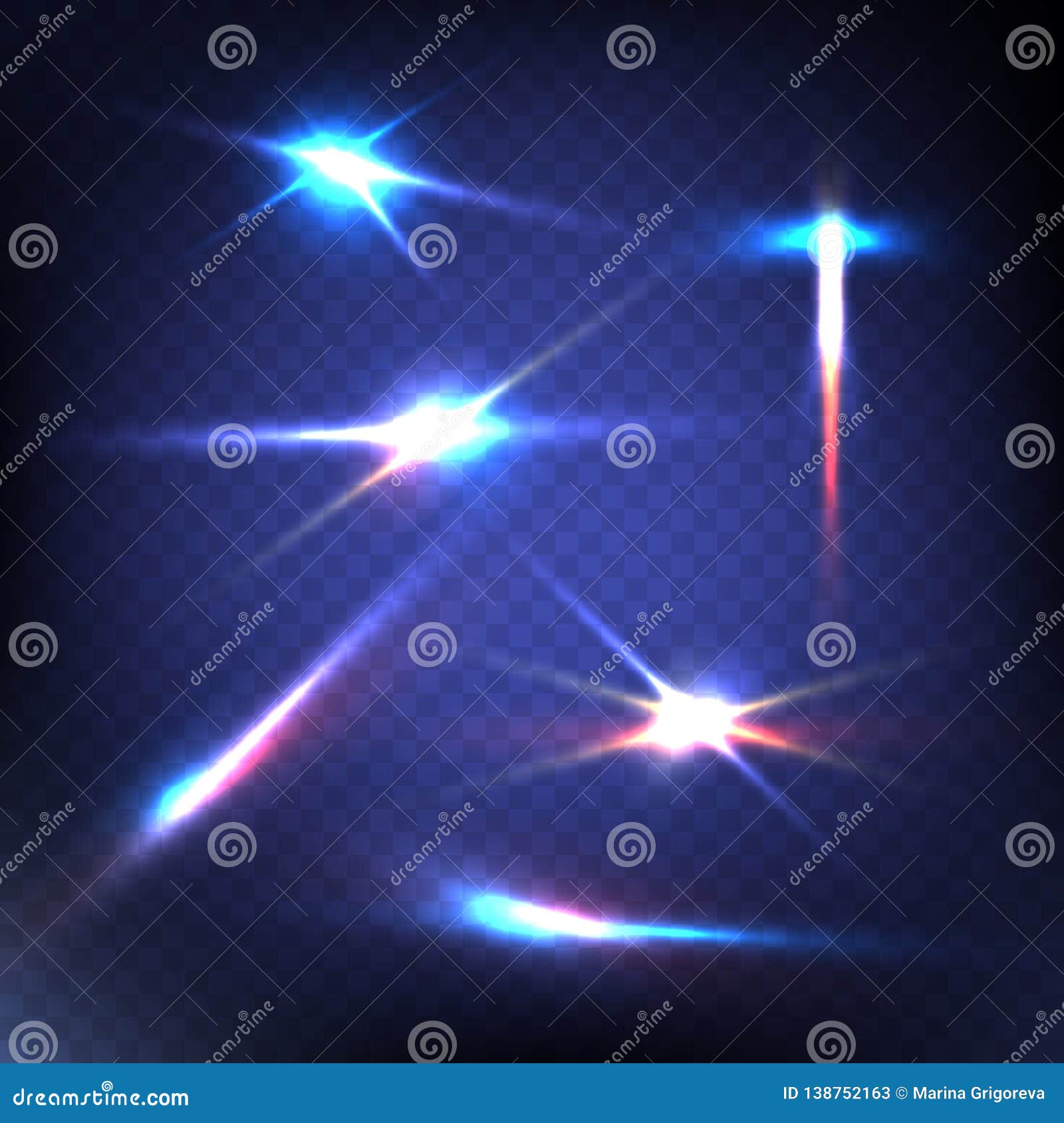 Abstract Image of Lighting Flare. Set. Vector Illustration Stock ...