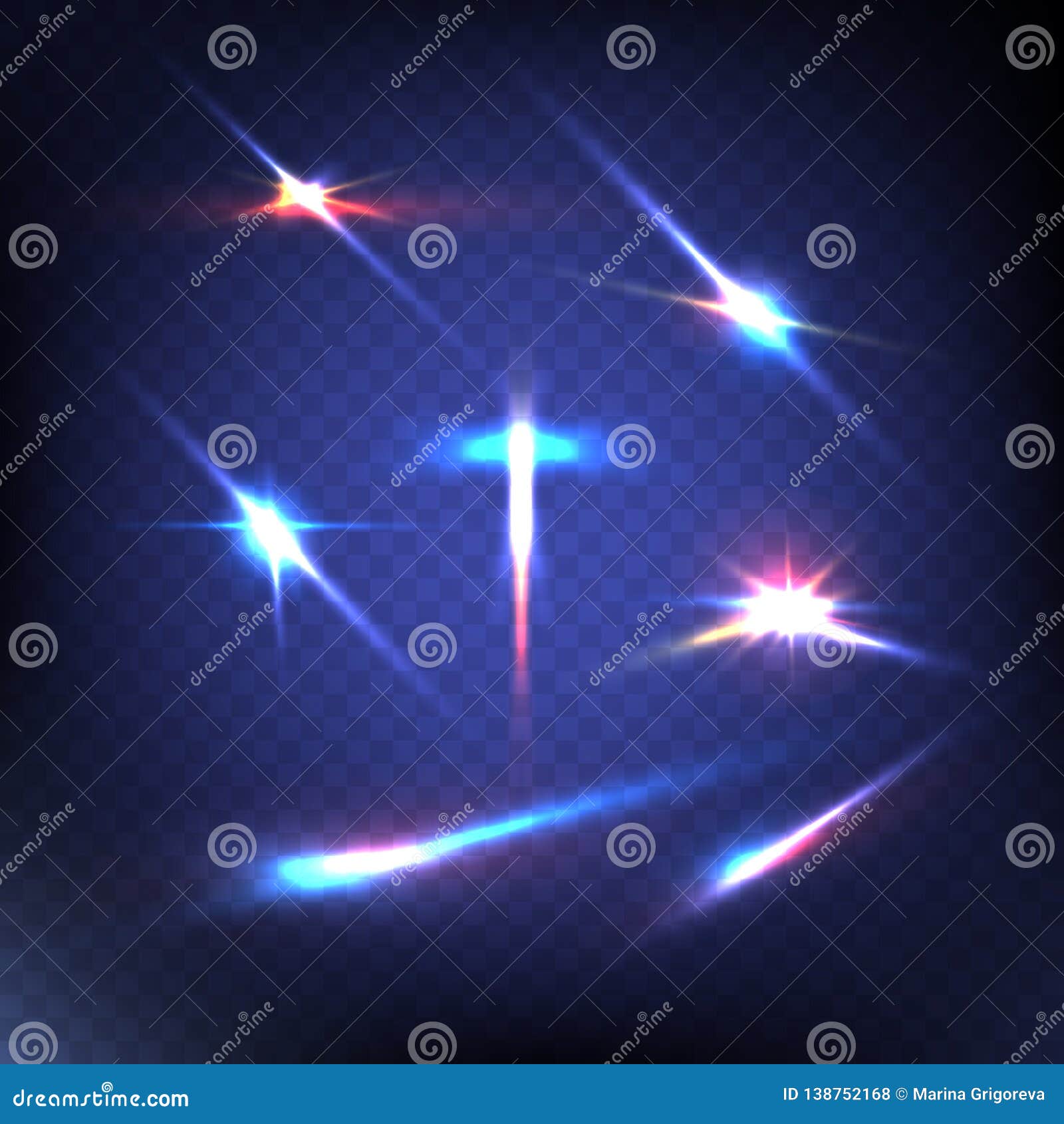 Abstract Image of Lighting Flare. Set. Vector Illustration Stock ...