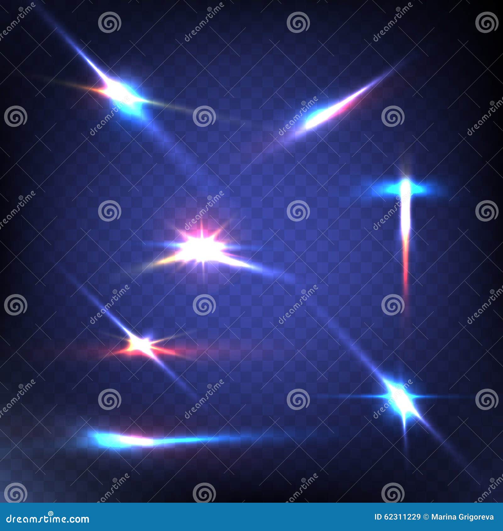 Abstract Image of Lighting Flare. Set Stock Vector - Illustration of ...