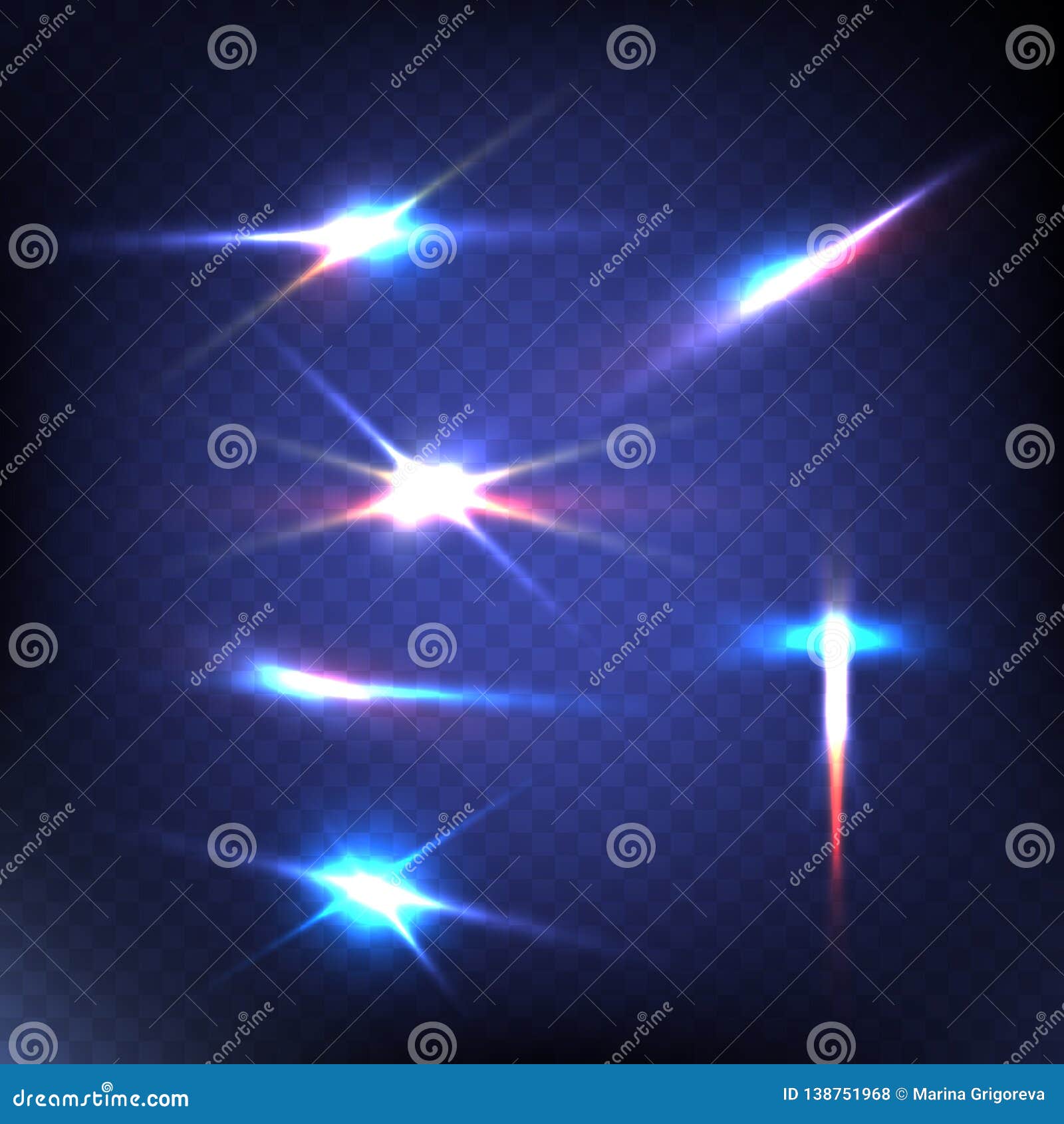 Abstract Image of Lighting Flare. Set. Vector Illustration Stock ...