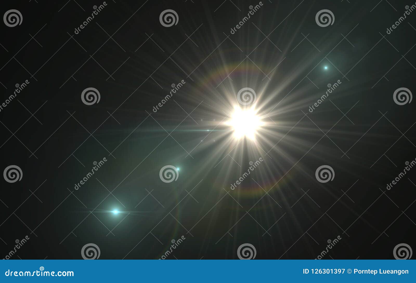 Abstract Image of Lighting Flare.Abstract Sun Burst with Digital Lens ...