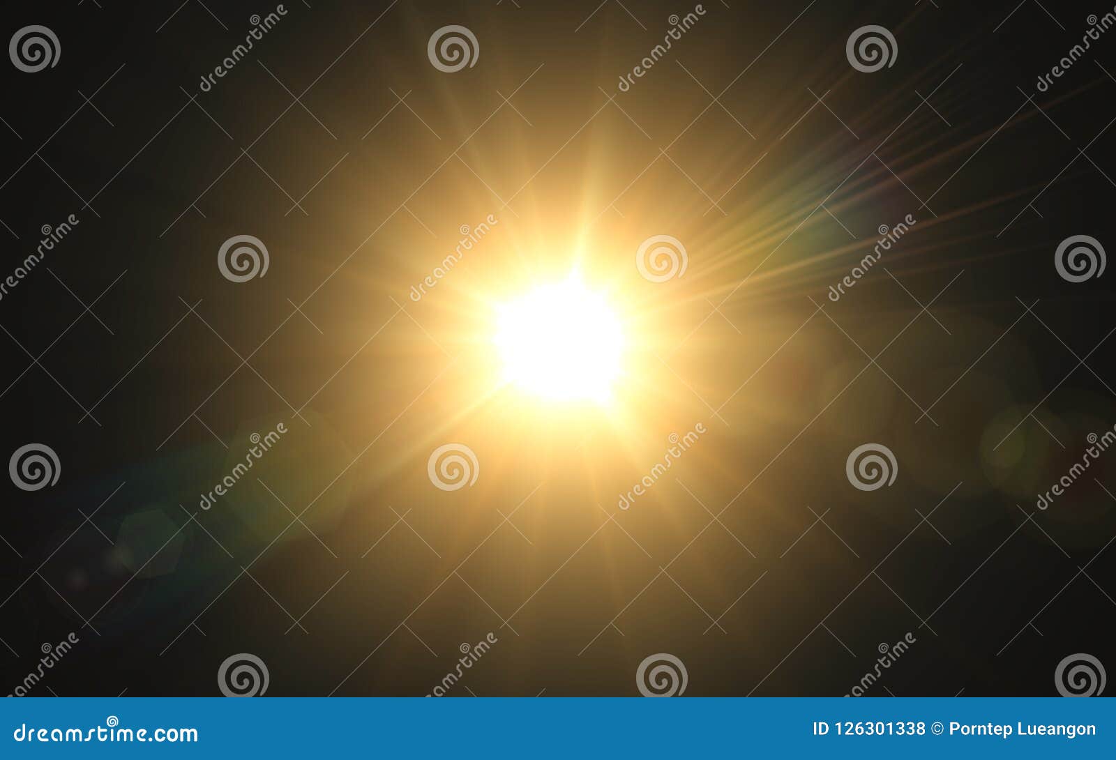 Abstract Image of Lighting Flare.Abstract Sun Burst with Digital Lens ...