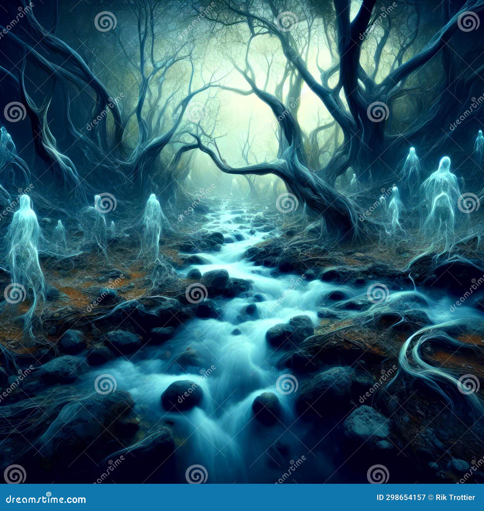 Abstract Image of Lost Souls Wandering through the Woods Stock ...