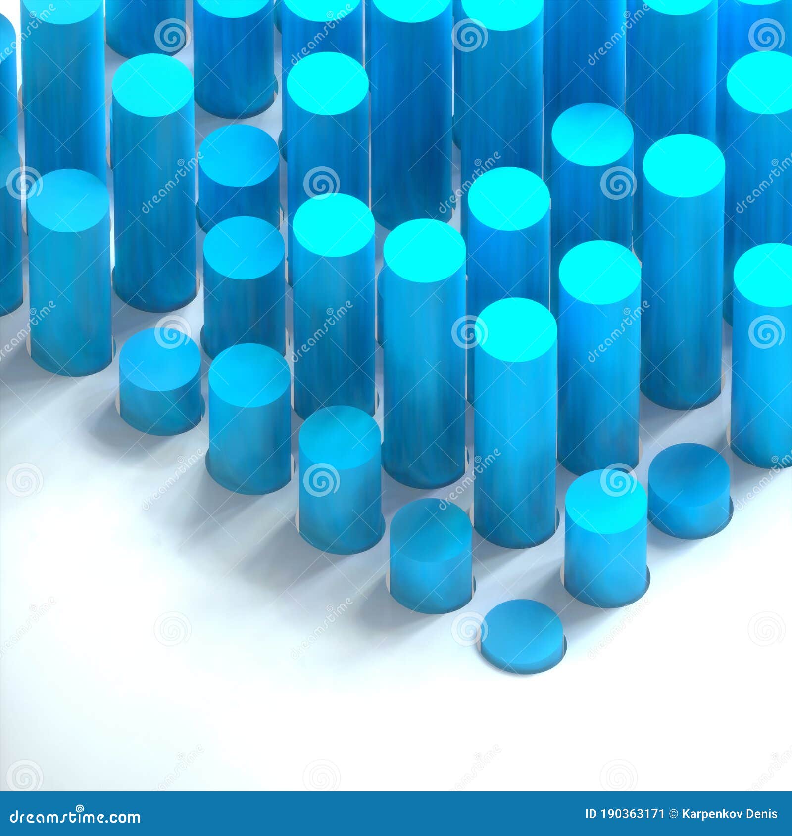 Abstract Image of a Mechanism from Blue Cylinders 3D Image Stock ...