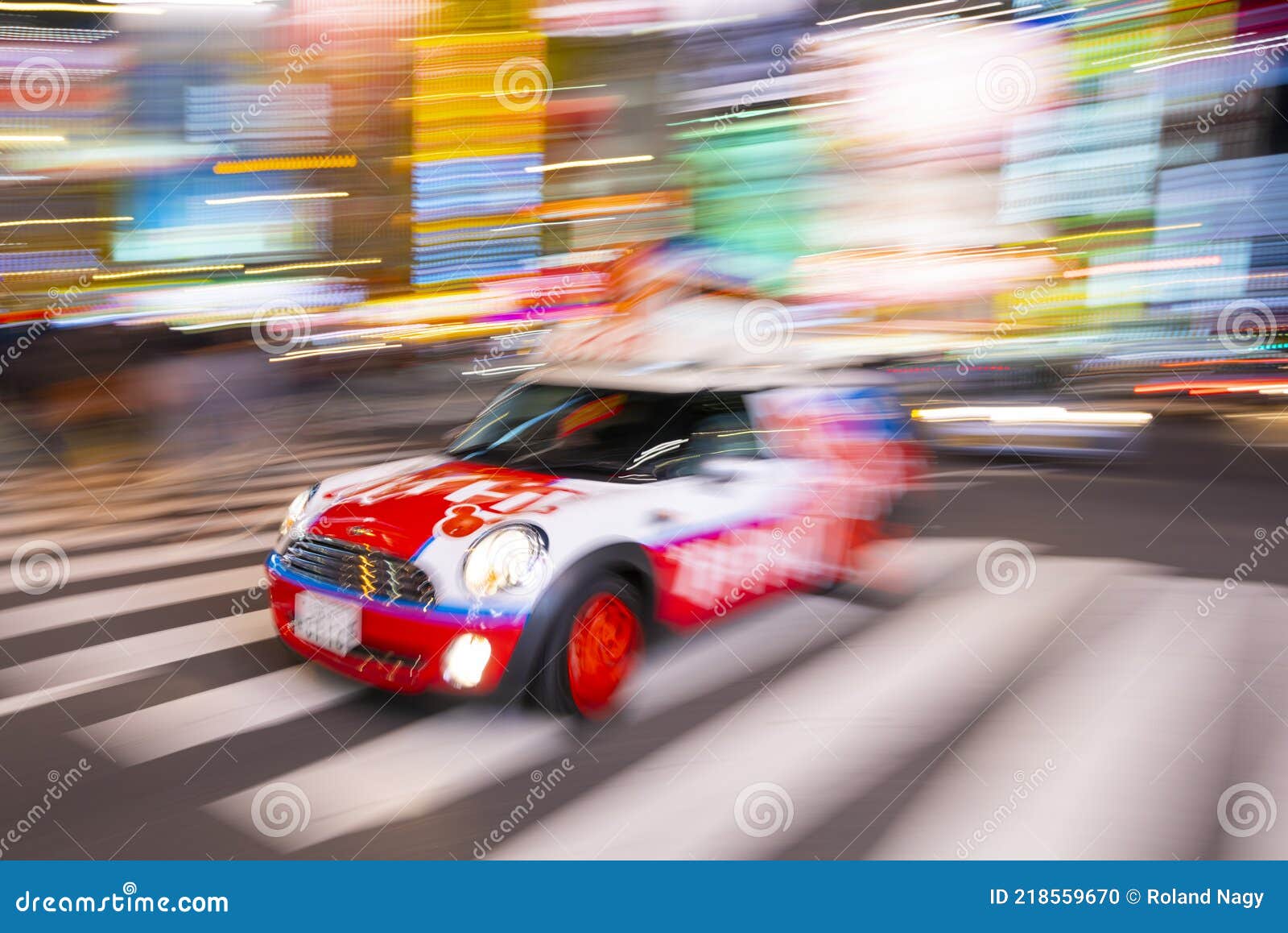 Abstract Image of a Mini Car in Tokyo, Japan Editorial Image - Image of ...