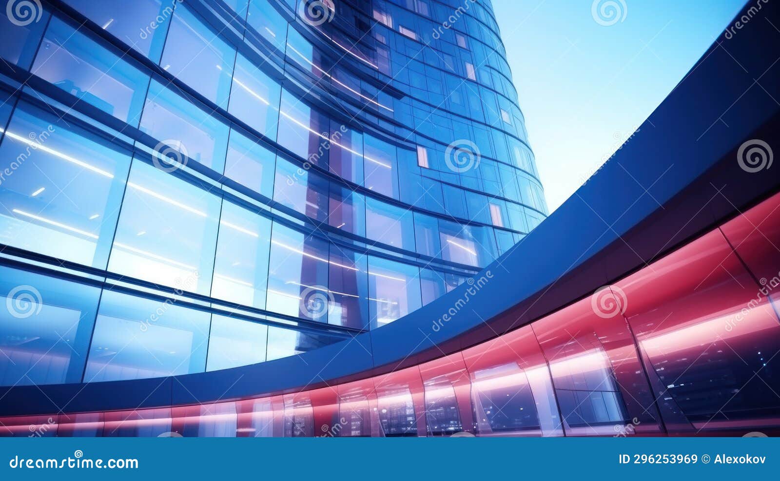 Abstract Image of Modern Office Building with Glass Windows. 3d Render ...