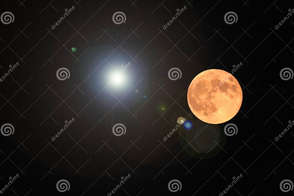 Abstract Image of Moon in Deep Space Against Backdrop of Star Stock ...