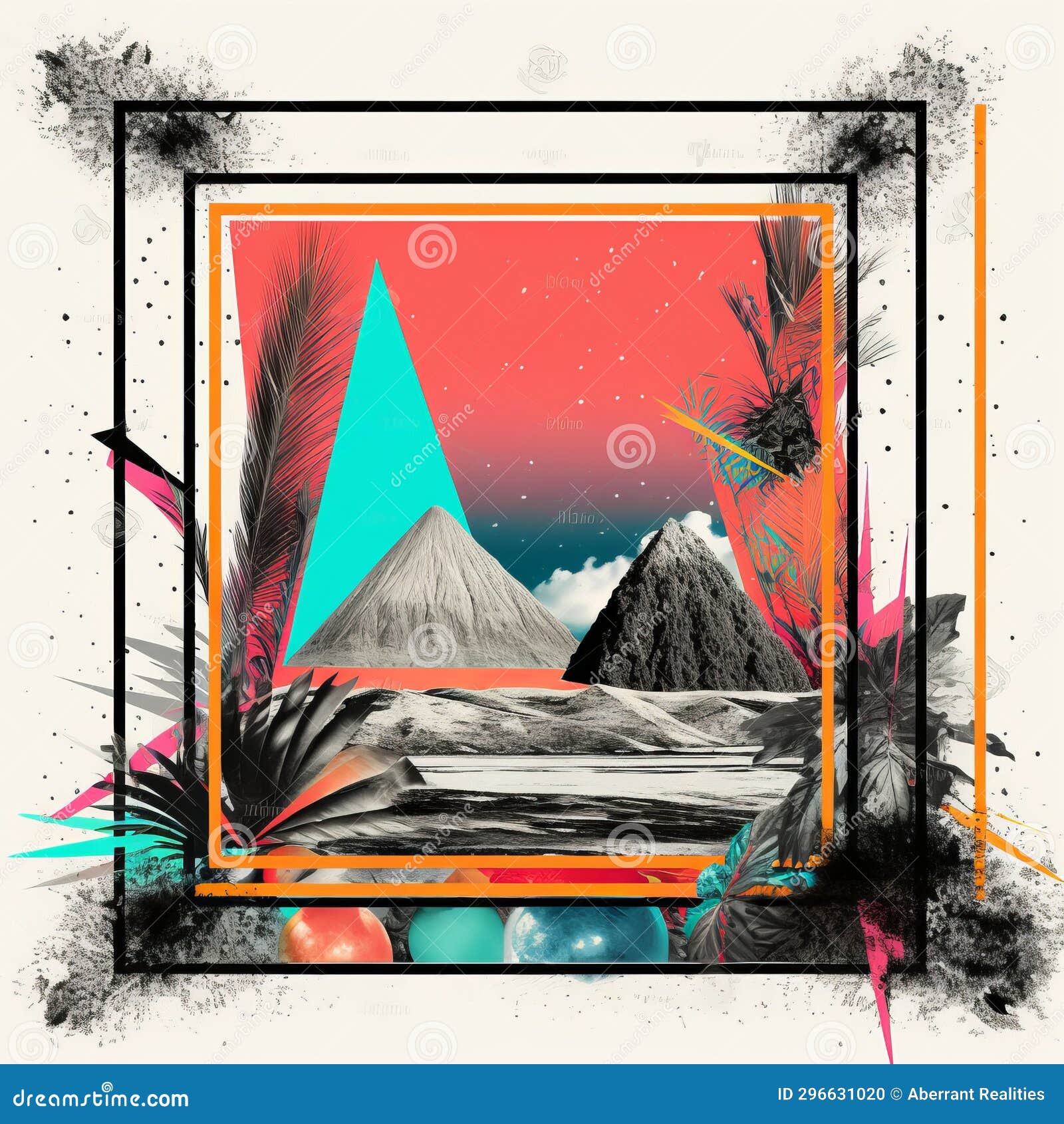 An Abstract Image of a Mountain with a Triangle in the Middle Stock ...