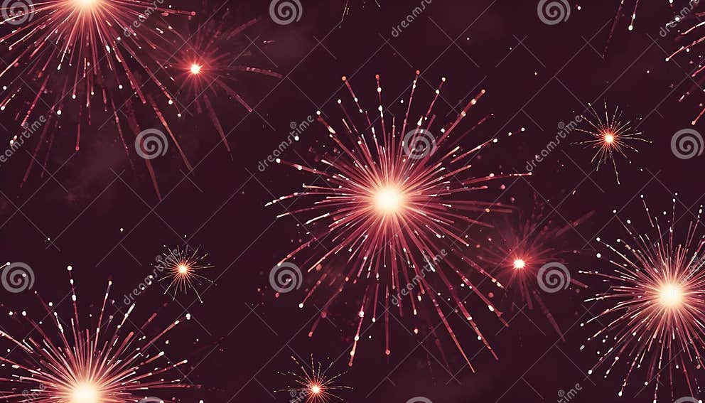 Abstract Image of Multiple Fireworks Exploding in a Night Sky, Creating ...