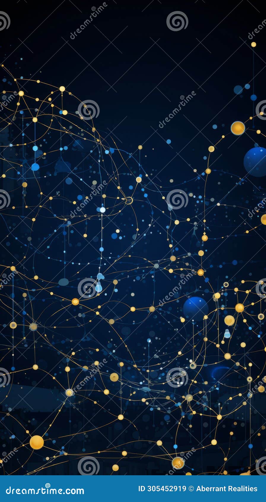 An Abstract Image of a Network of Dots on a Dark Background Stock ...