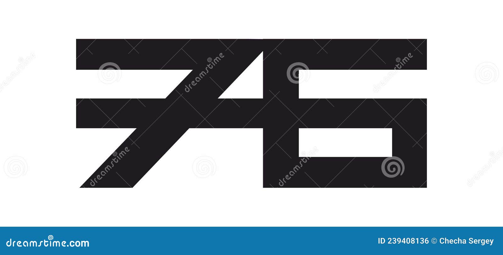 Abstract Image of Number 76. Isolated Vector Illustration on White ...