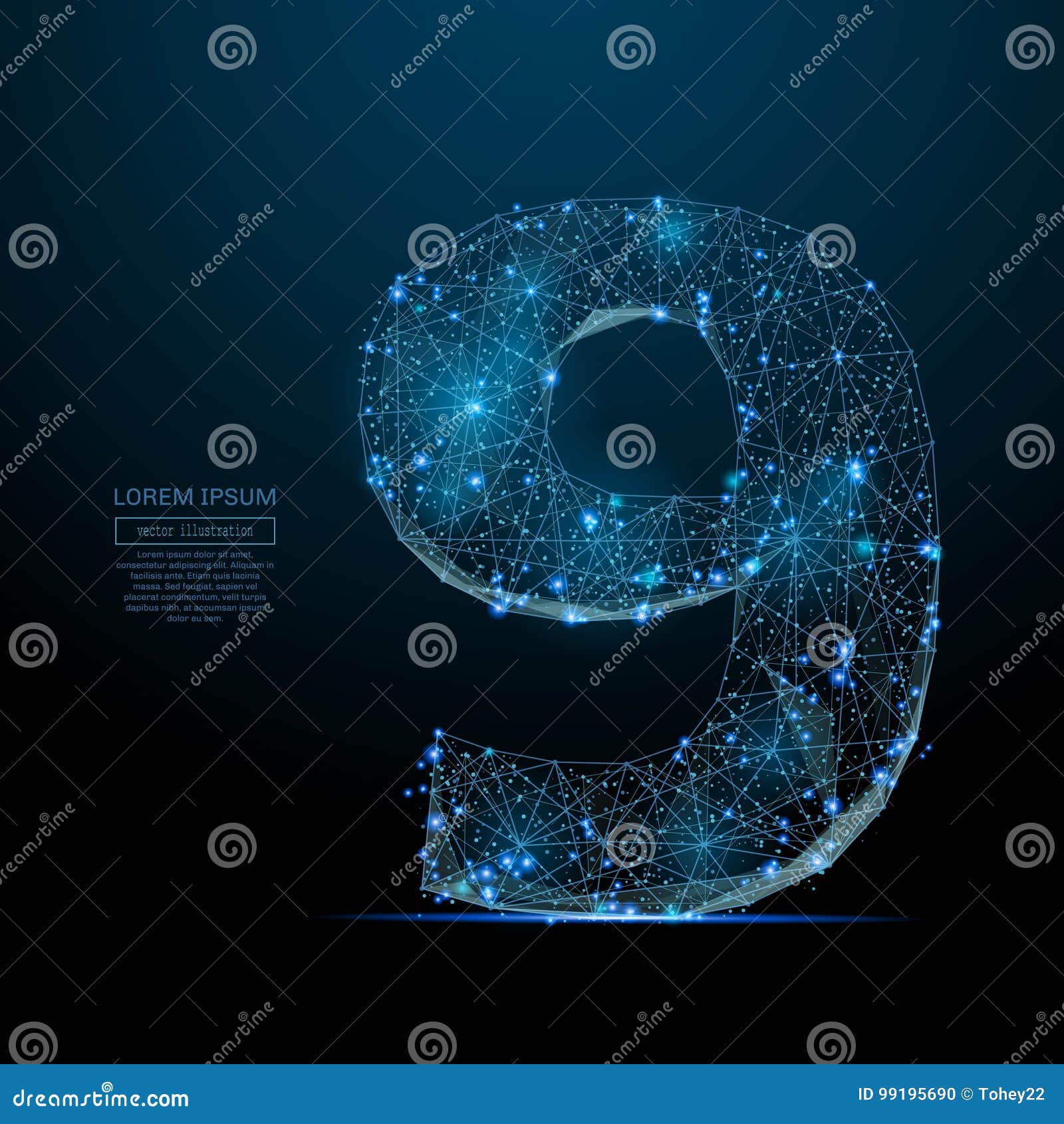 Number Nine Figure Pink A Watercolor Sketch Stock Illustration ...