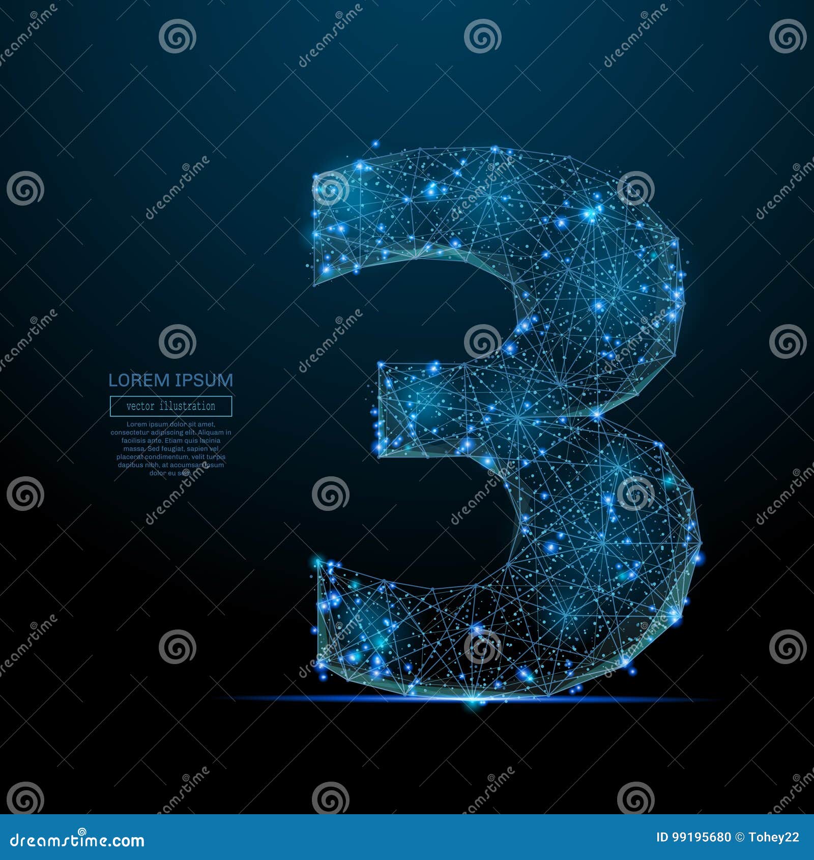 Number Three In A Laurel Wreath On A Dark Background With A World Map ...