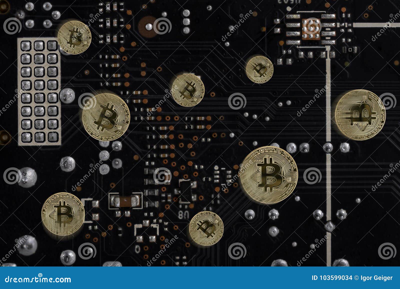 Abstract Image Obverse of Crypto Currency Bitcoin on the Background of ...