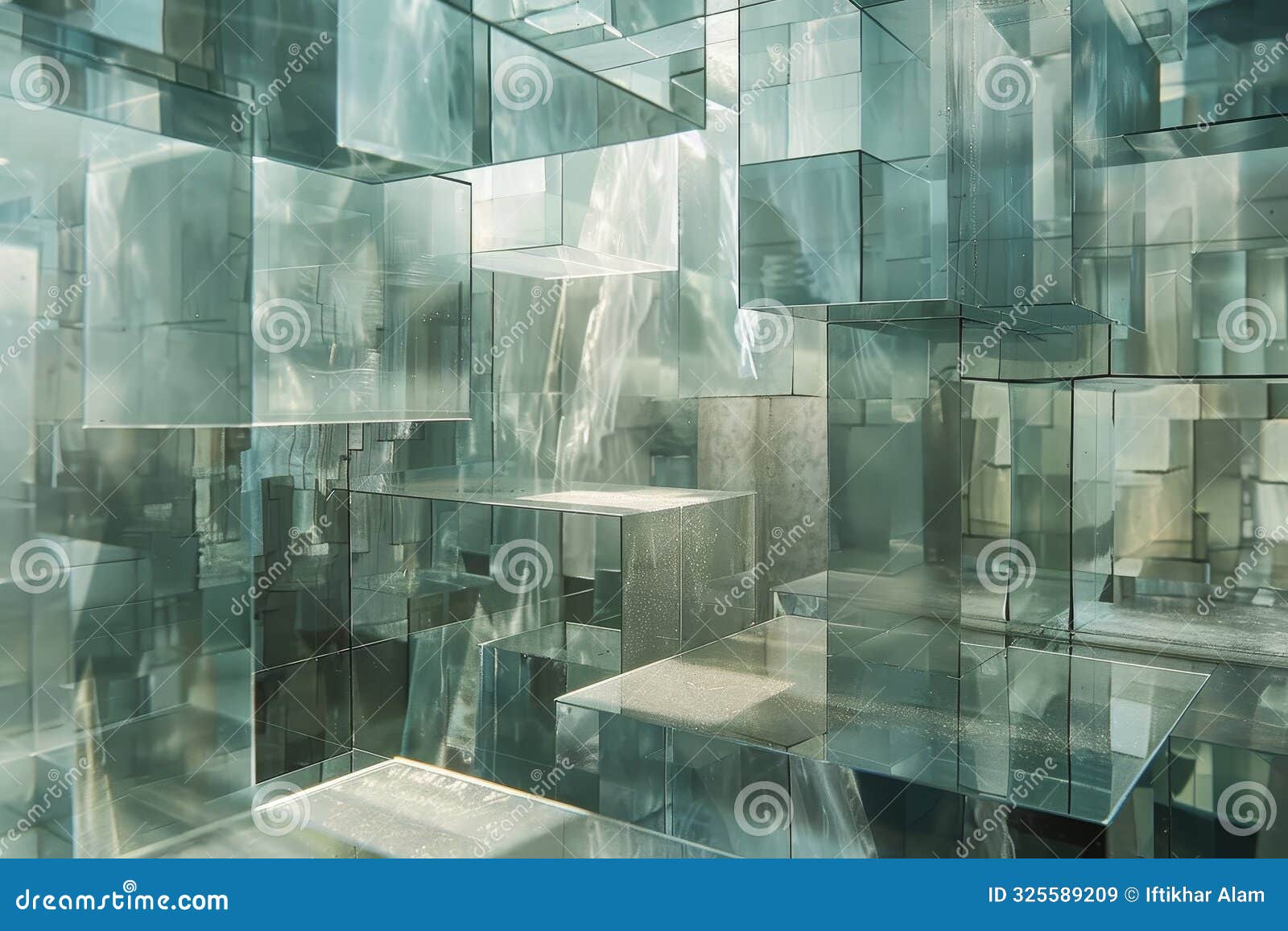 An Abstract Image of Overlapping Transparent Structures Creating an ...