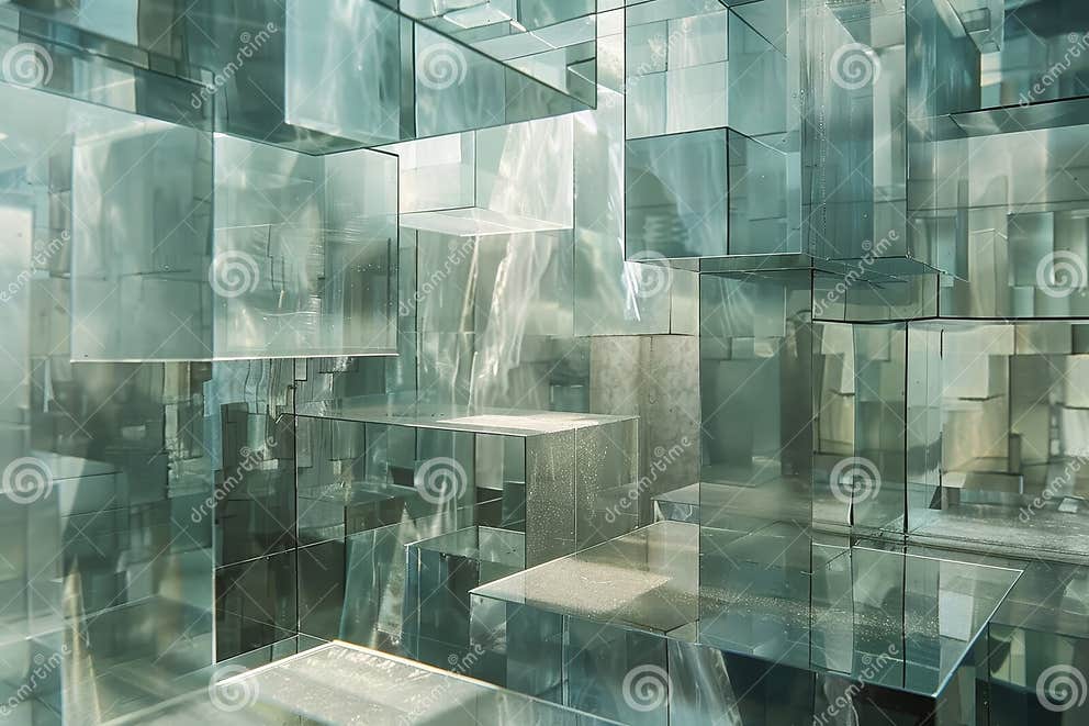 An Abstract Image of Overlapping Transparent Structures Creating an ...