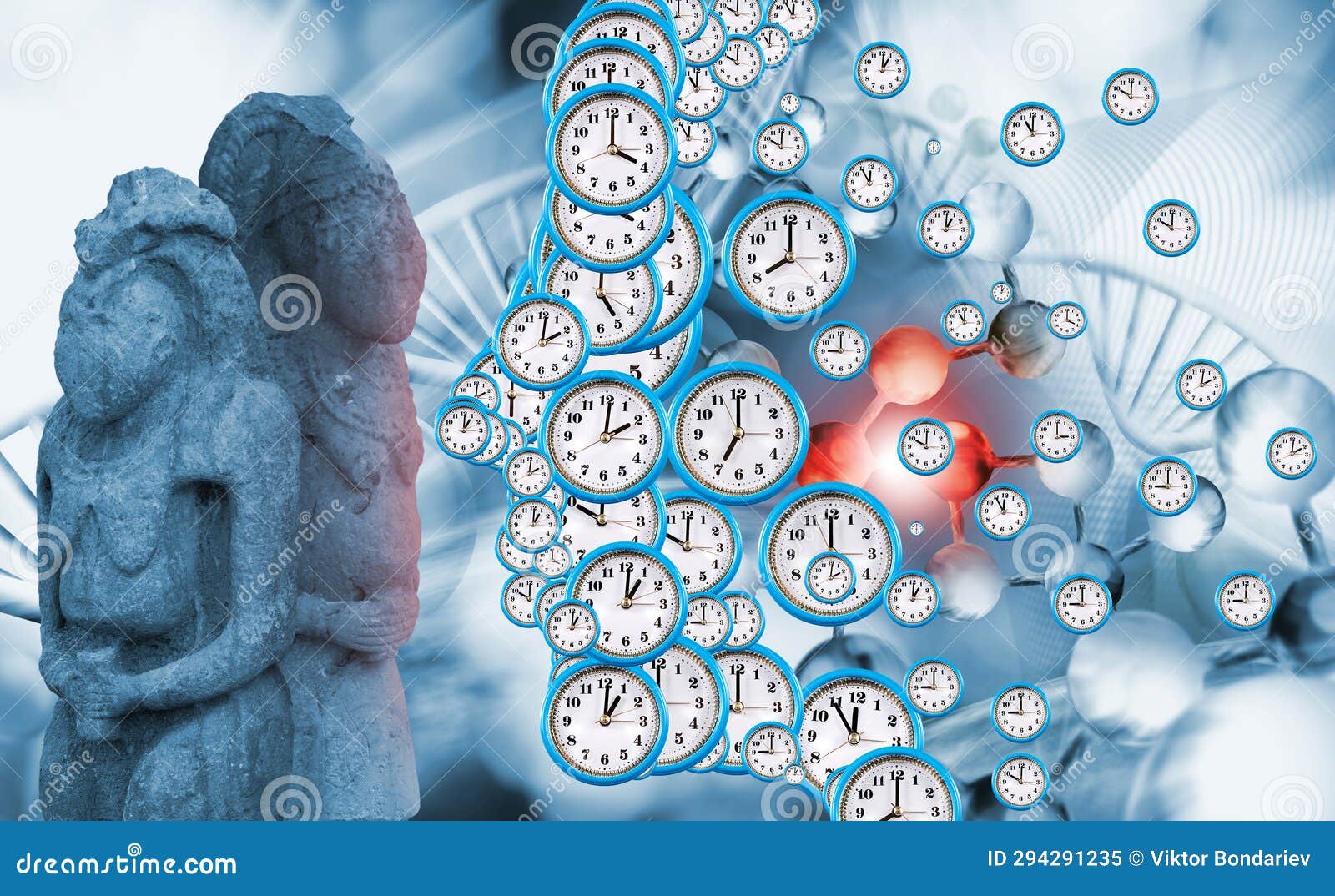 Abstract Image Of A Person's Profile Symbolically Composed Of Dials Of ...