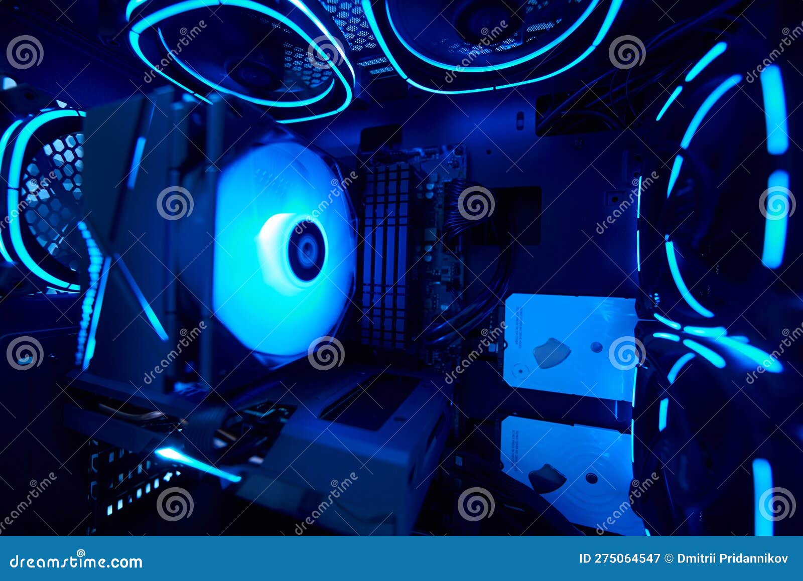 An Abstract Image of a Personal Computer from the Inside with Cooling ...