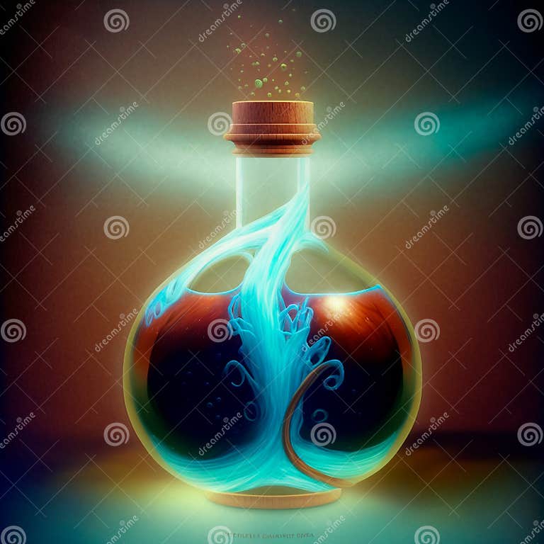 Abstract Image of a Phial with a Magic Potion Stock Illustration ...