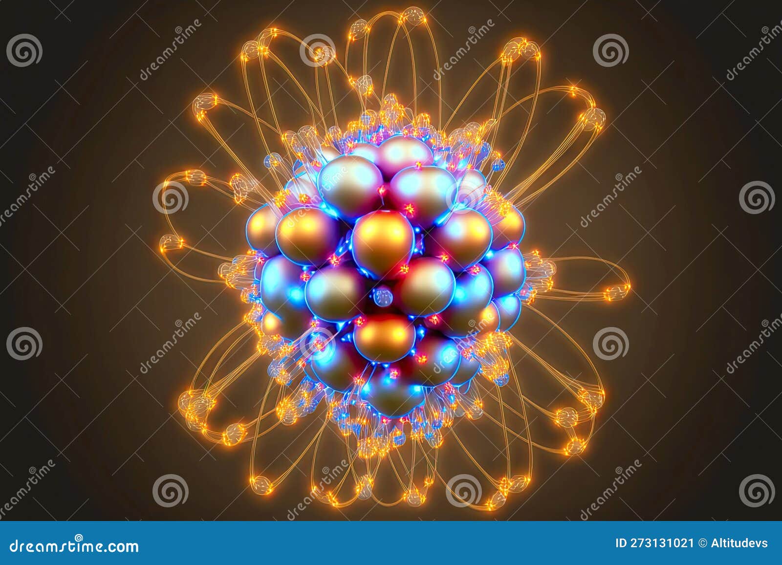 Abstract Image of Protons and Neutrons on Atom Orbit Stock Image ...
