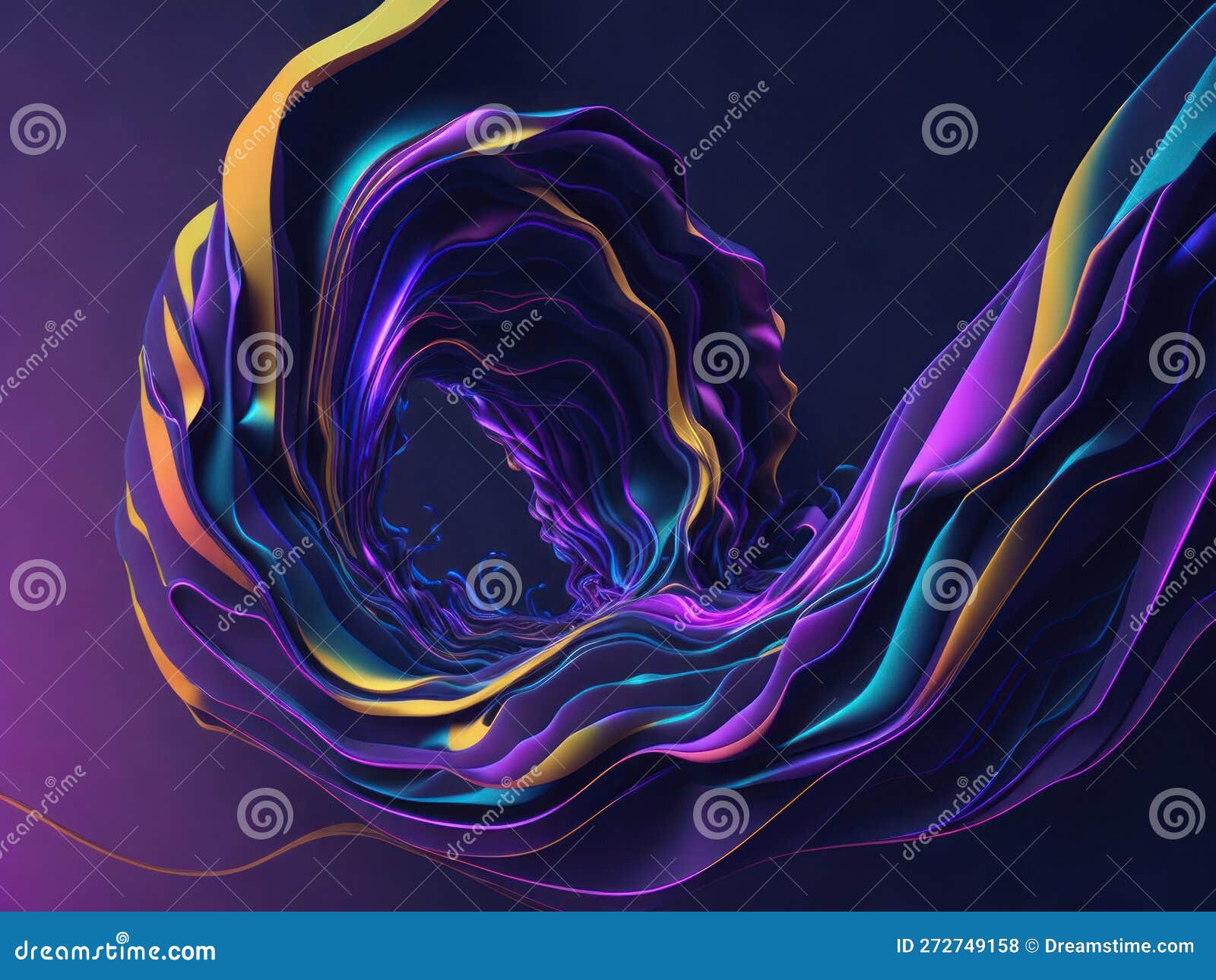 An Abstract Image of Purple and Blue Waves Stock Illustration ...