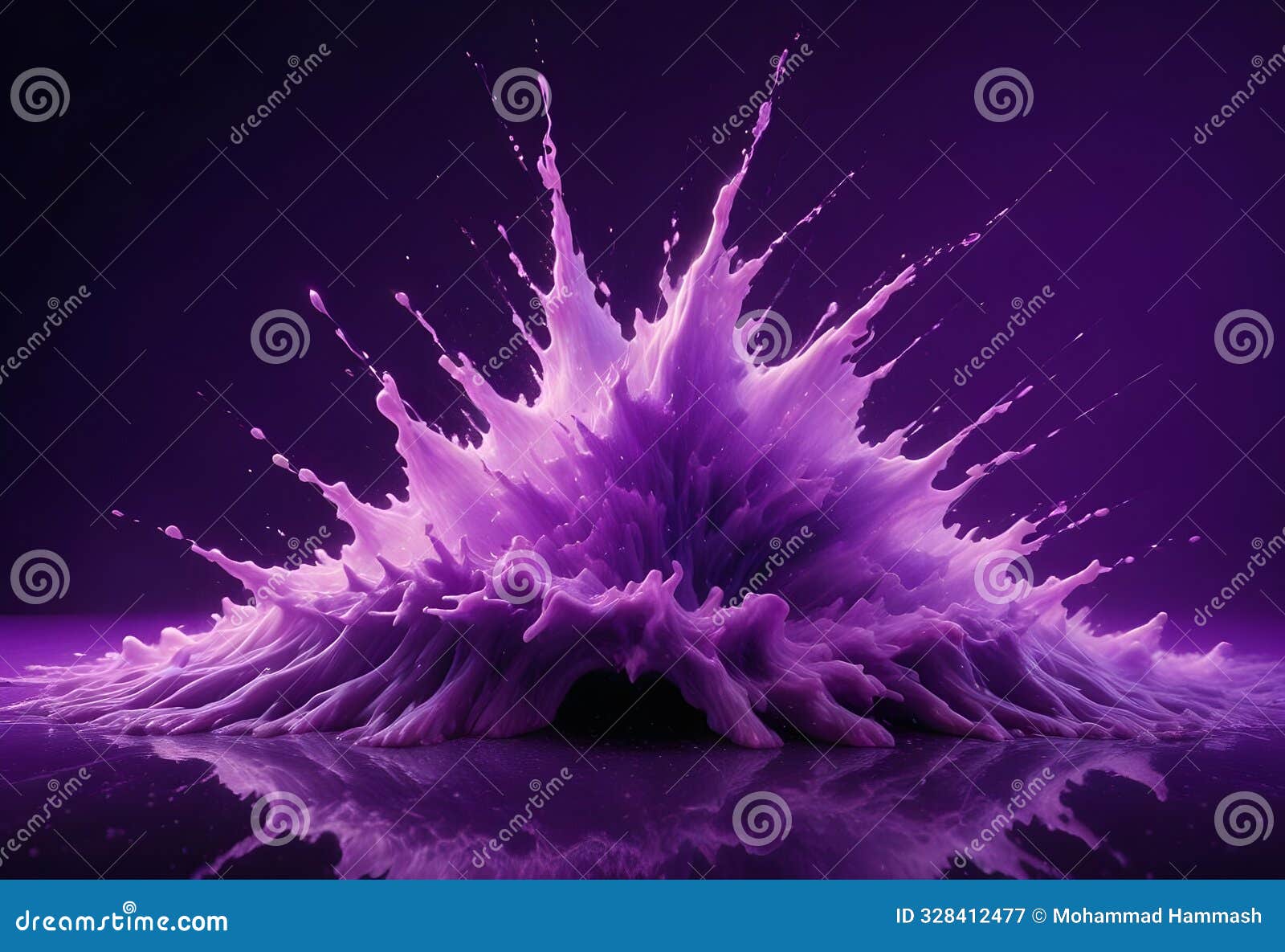An Abstract Image of a Purple Liquid Explosion, with Sharp, Spiky Edges ...