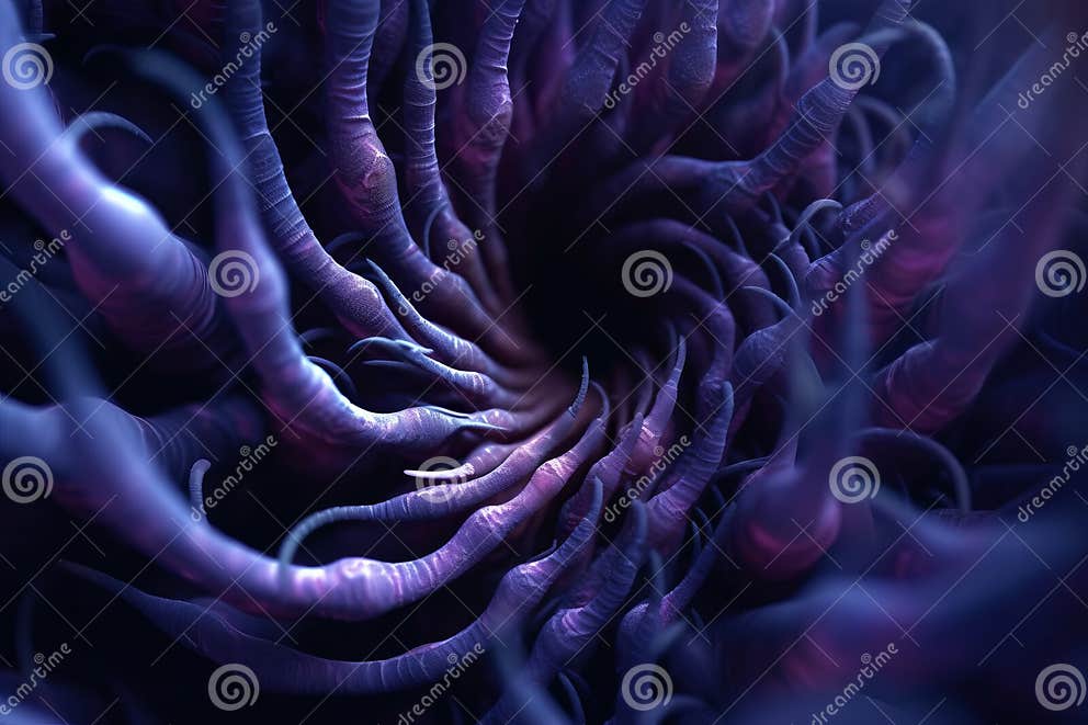An Abstract Image of a Purple Worm Stock Illustration - Illustration of ...