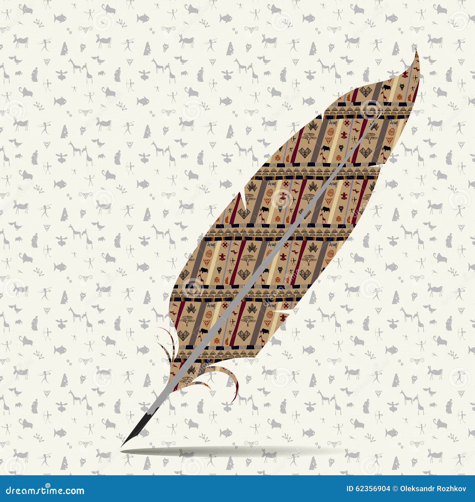 Abstract Image of a Quill Pen with Seamless Textures Stock Vector ...