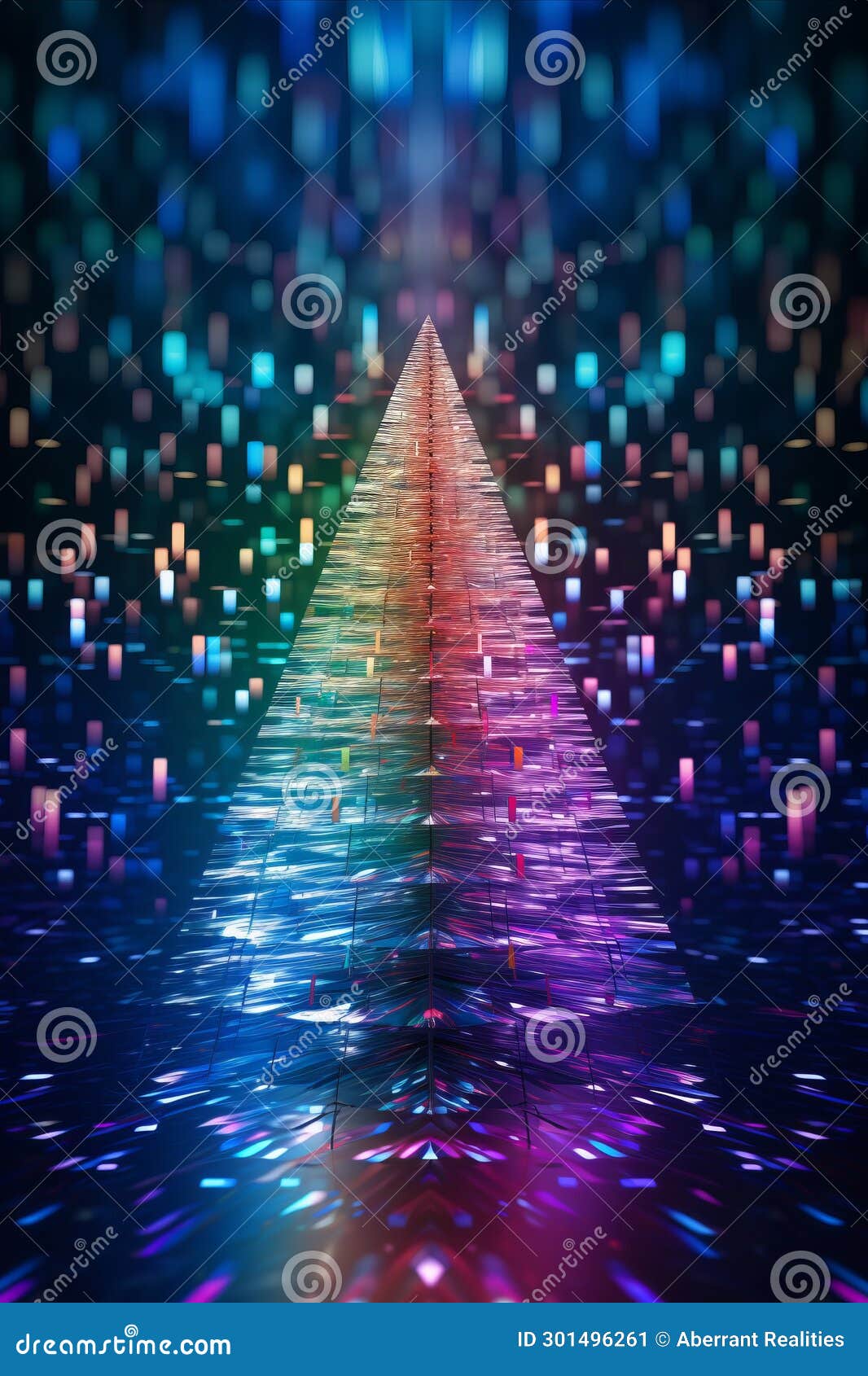 An Abstract Image of a Rainbow Colored Road with Lights in the ...