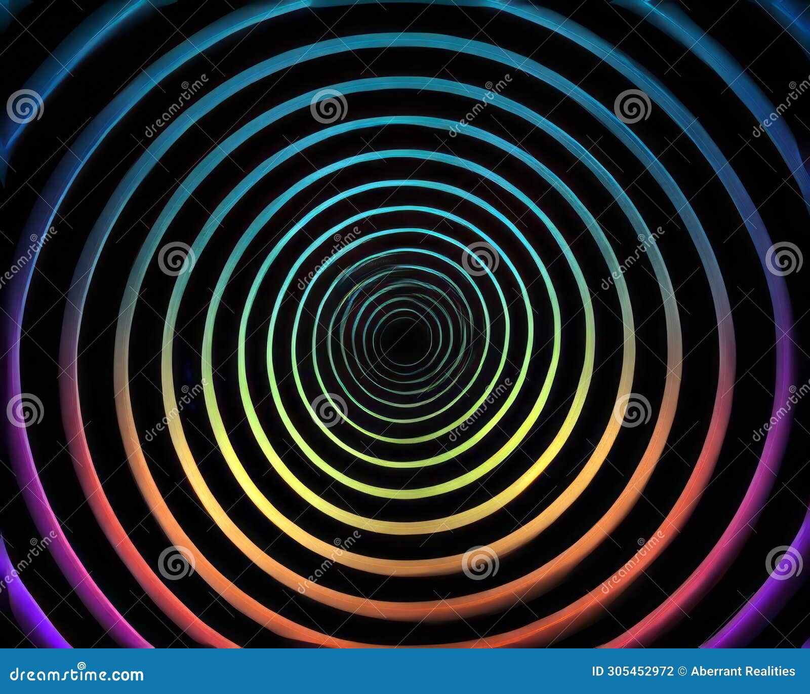 An Abstract Image of a Rainbow Colored Vortex on a Black Background ...