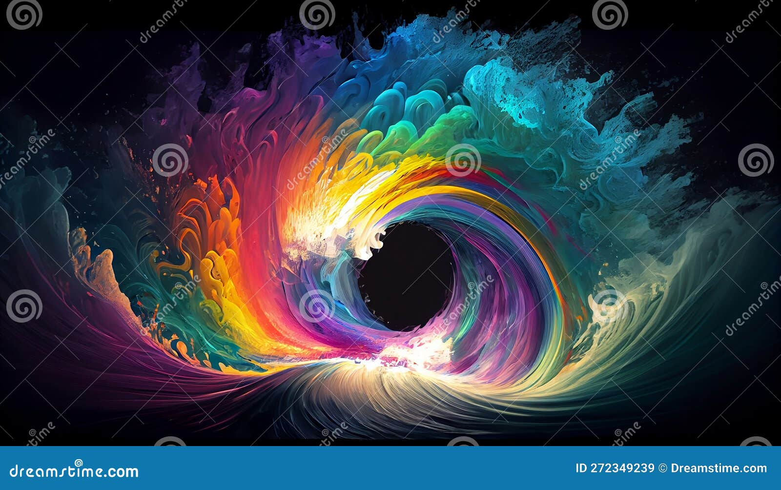 An Abstract Image of a Rainbow-colored Wave Emanating from the Center ...