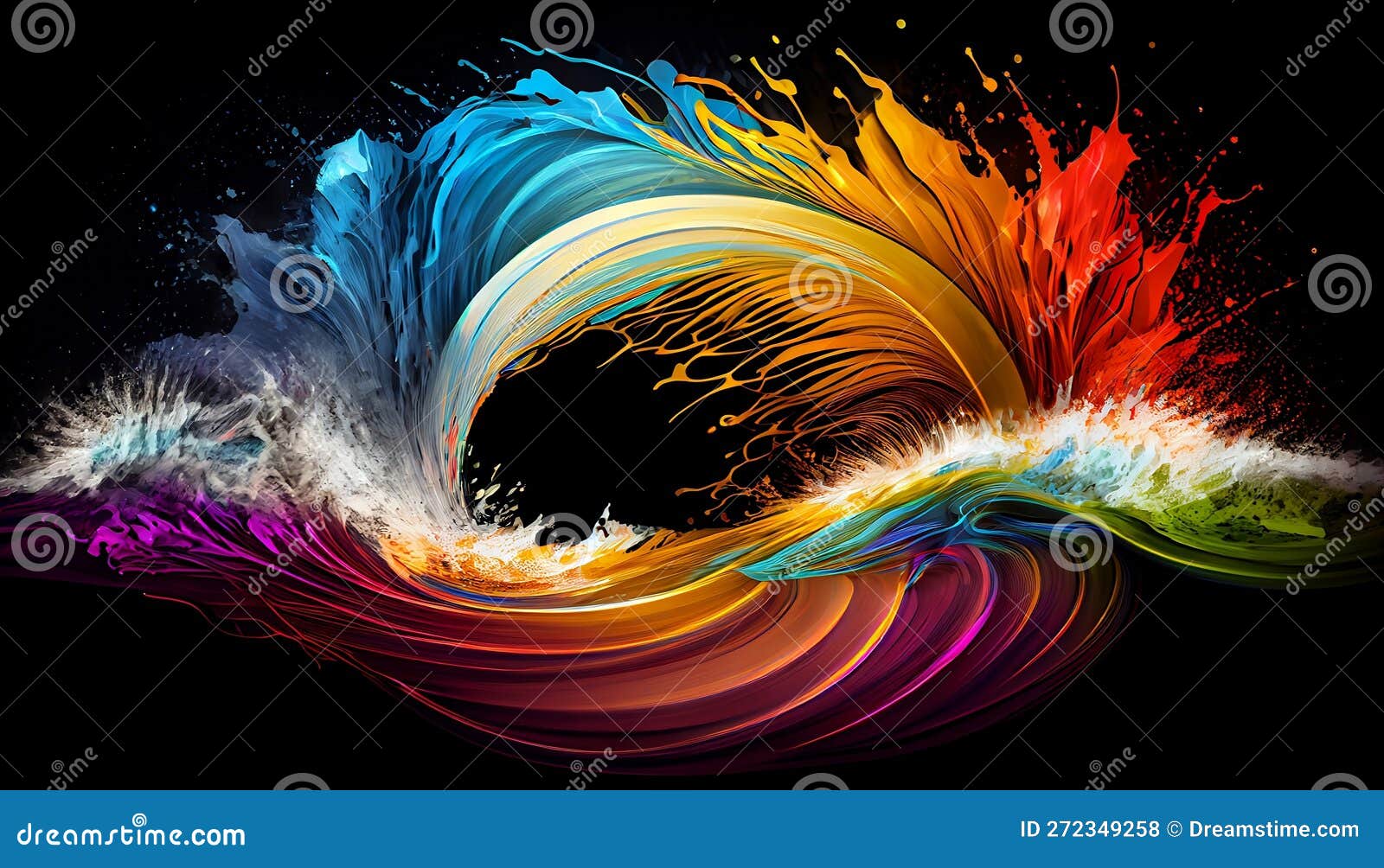 An Abstract Image of a Rainbow-colored Wave Emanating from the Center ...