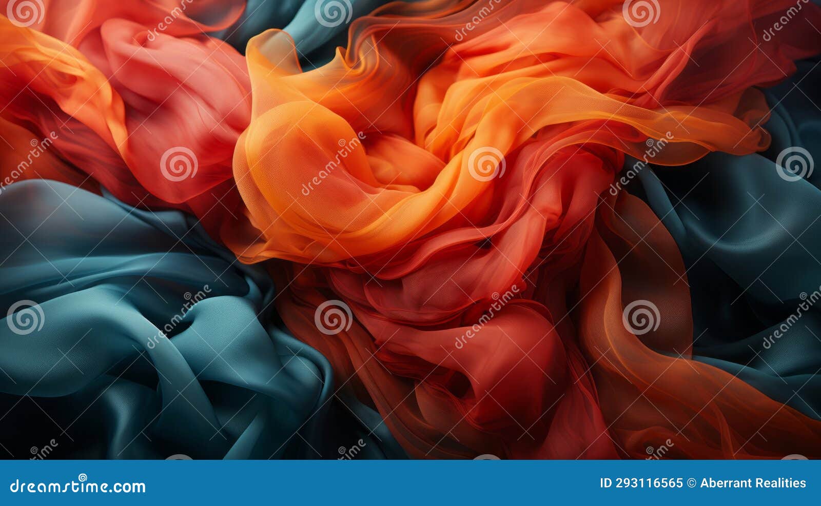 An Abstract Image of Red Orange and Blue Fabric Stock Illustration ...