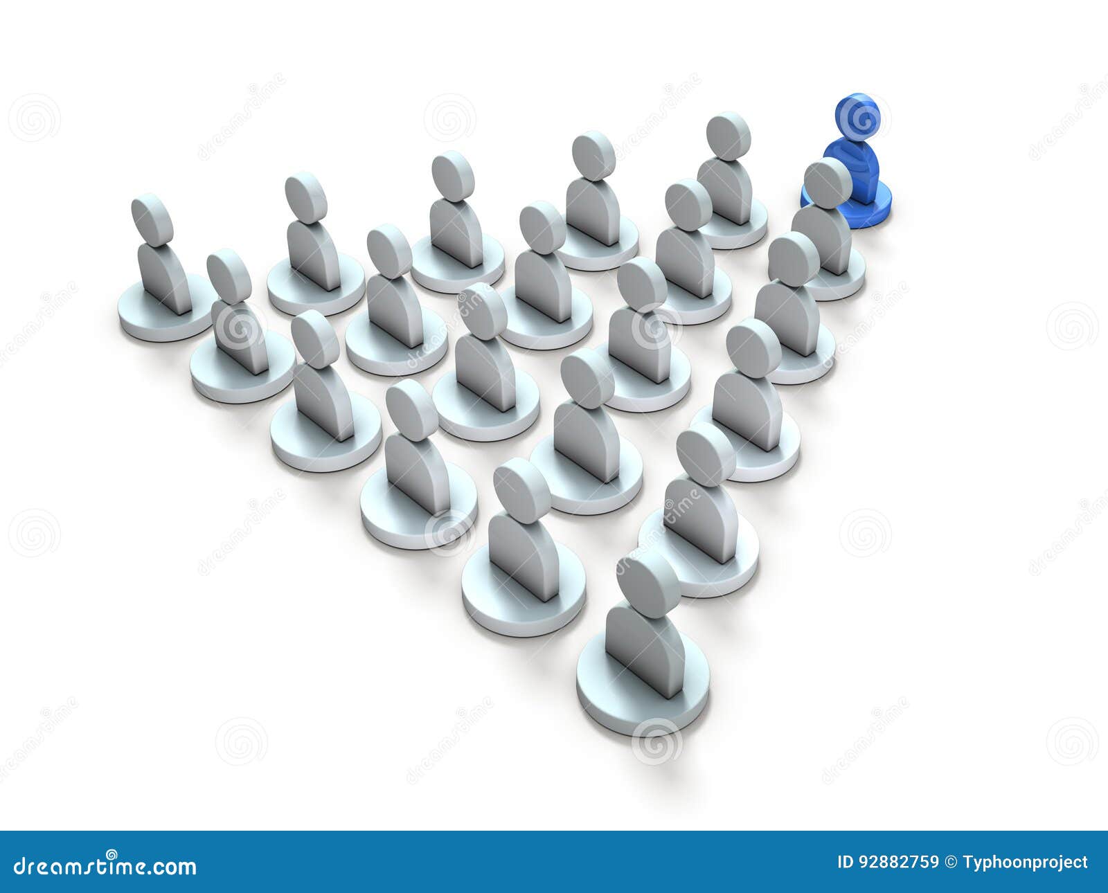 Leader Leading Team Forward On Way To Success, Vector Cartoon Stick ...