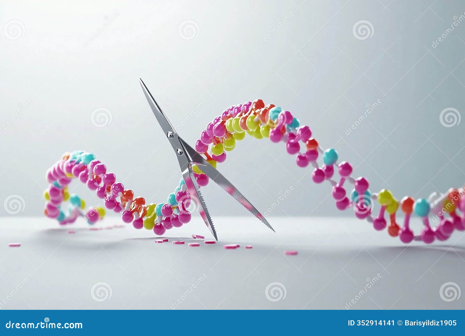 Abstract Image of Scissors Cutting a DNA Strand Symbolizing CRISPR ...