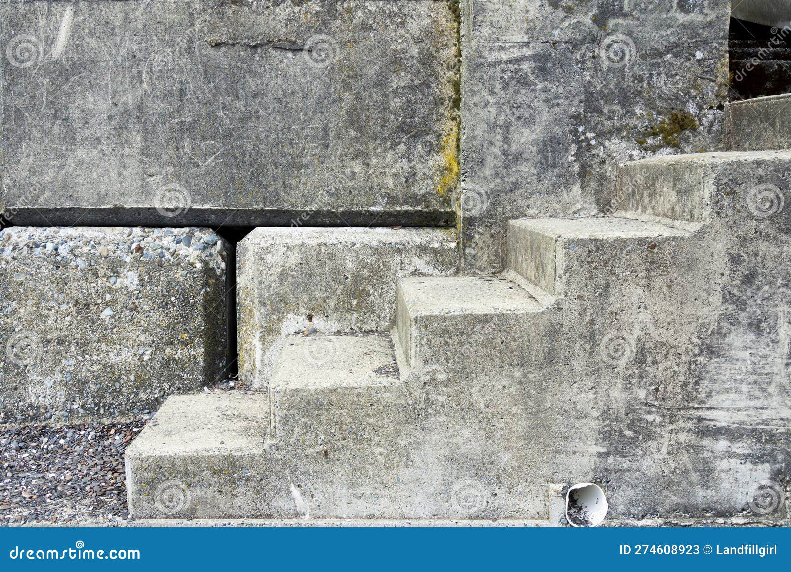 Concrete Retaining Wall and Staircase Close Up Stock Image - Image of ...
