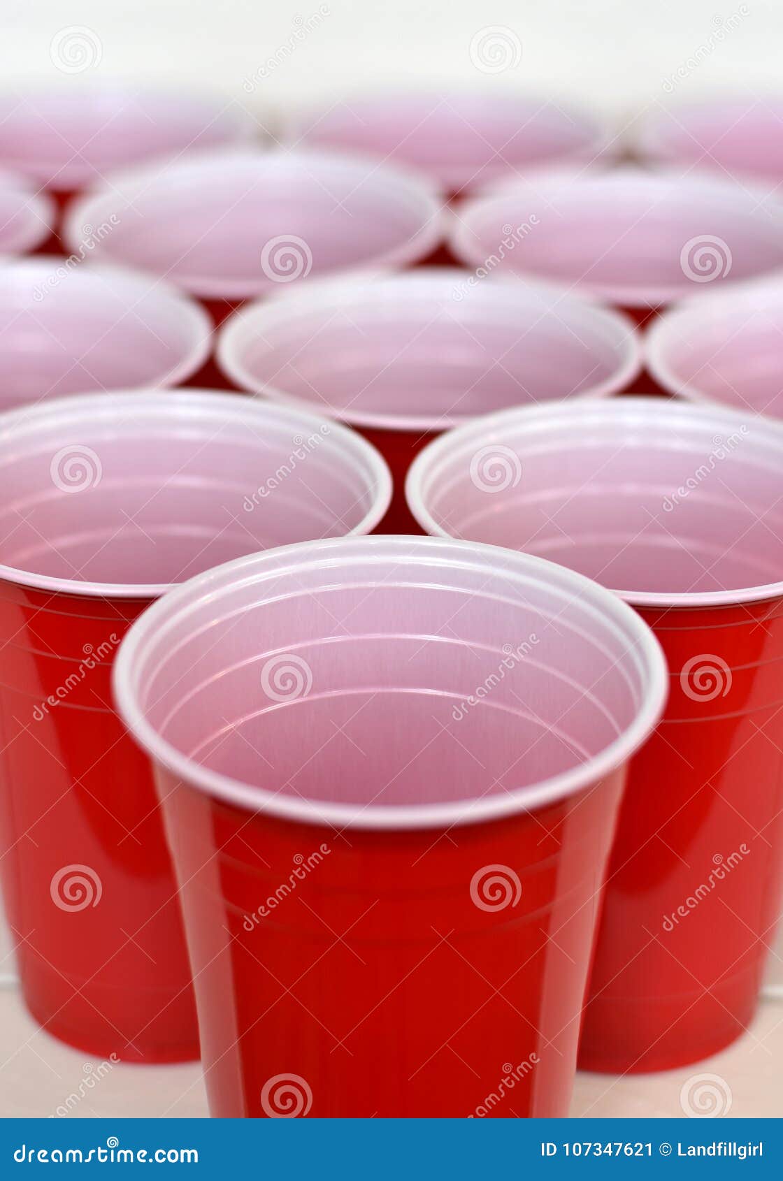 Red Plastic Drinking Cups stock image. Image of food - 107347621