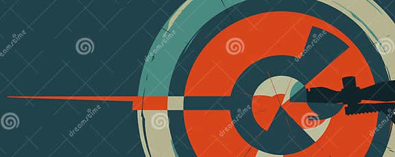 Stylized Sniper Rifle Aligned with Graphic Target for Precision and ...