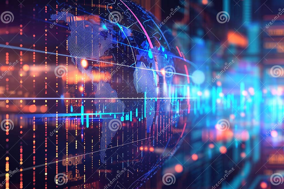 An Abstract Image Showcasing a Digital Representation of a Globe ...